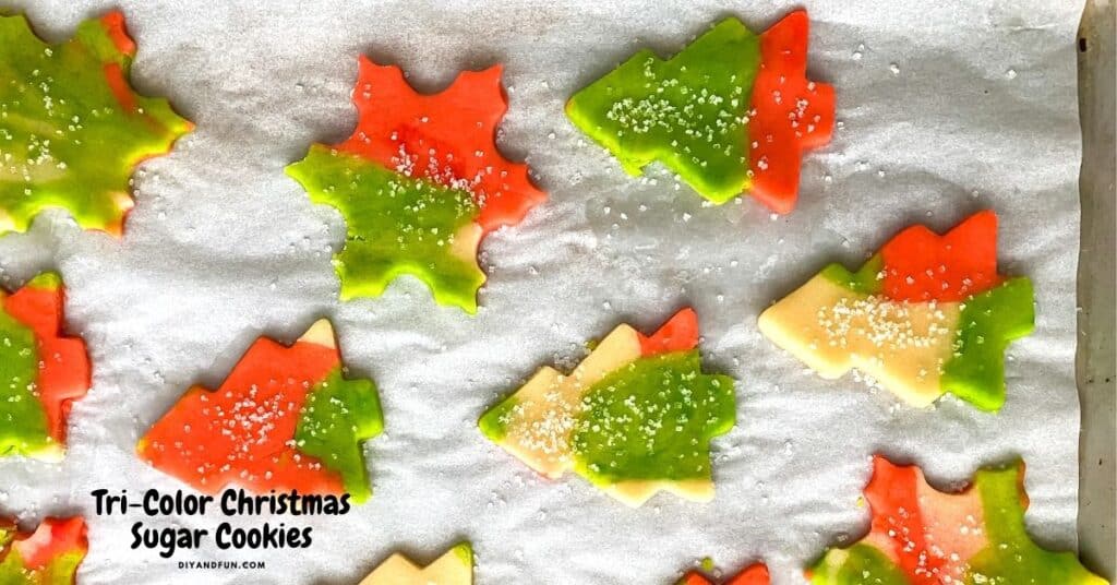 Tri Color Christmas Sugar Cookies - DIY and Fun