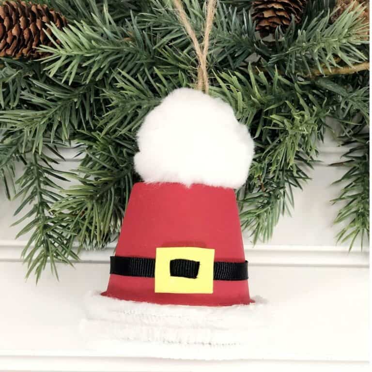 DIY Clay Pot Santa Hat Ornament - DIY and Fun