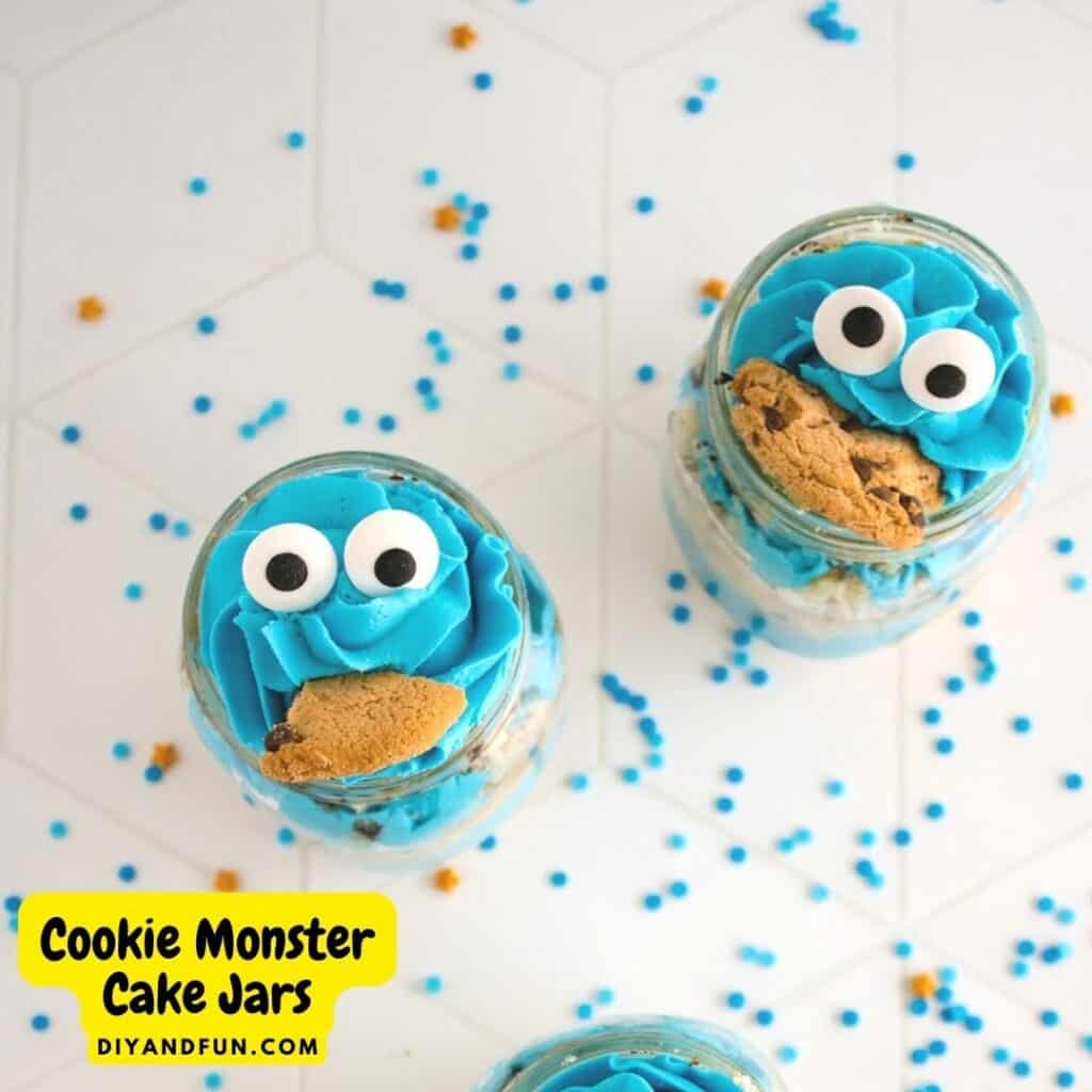 Cookie Monster Cake in a Jar - DIY and Fun