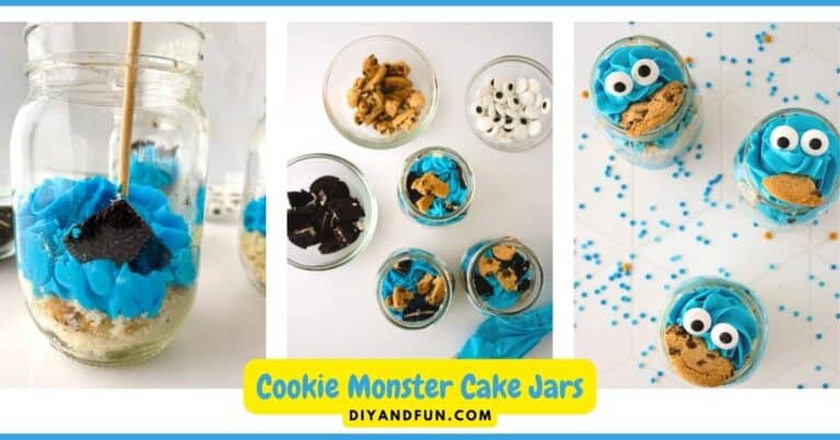 Cookie Monster Cake in a Jar - DIY and Fun