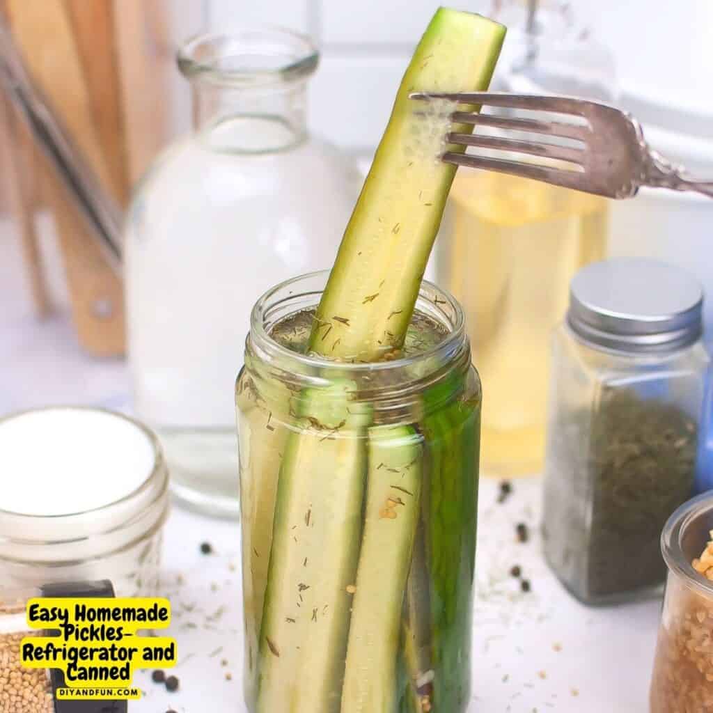 Easy Homemade Pickles- Refrigerator and Canned - DIY and Fun